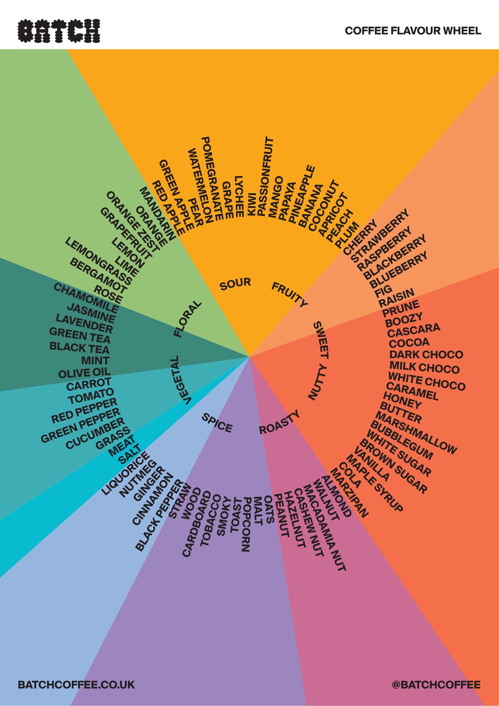 Batch Coffee Flavour Wheel - Batch Coffee Club